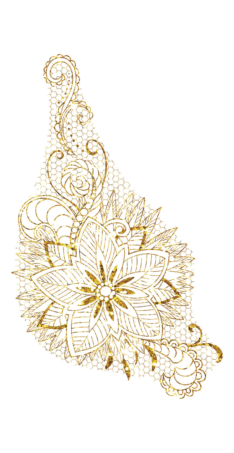 Metallic Budding Flower Temporary Tattoo - IndustryPrint Multi Store