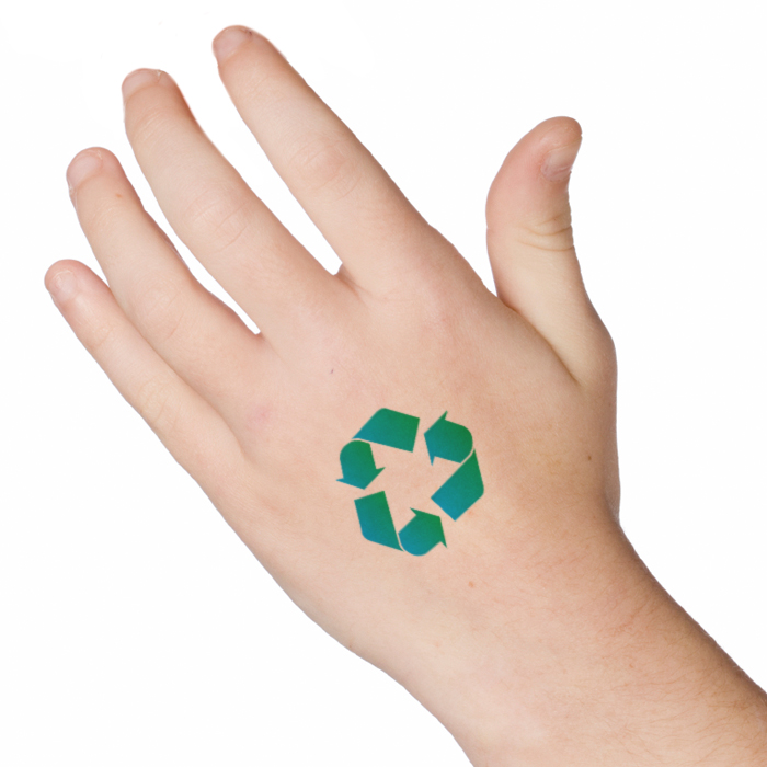 Recycle Arrows Temporary Tattoo - IndustryPrint Multi Store
