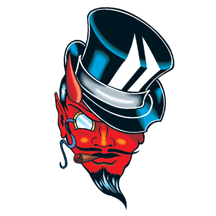 Small Devil with Top Hat Temporary Tattoo - IndustryPrint Multi Store