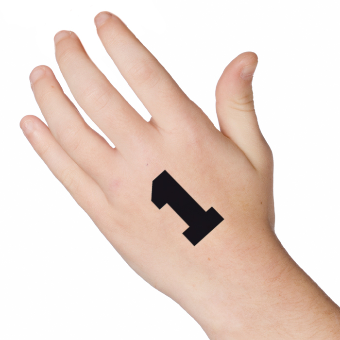 Number 1 Temporary Tattoo - IndustryPrint Multi Store