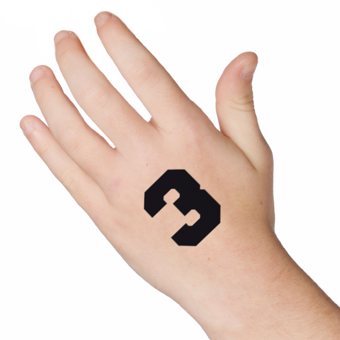 Number 3 Temporary Tattoo - IndustryPrint Multi Store