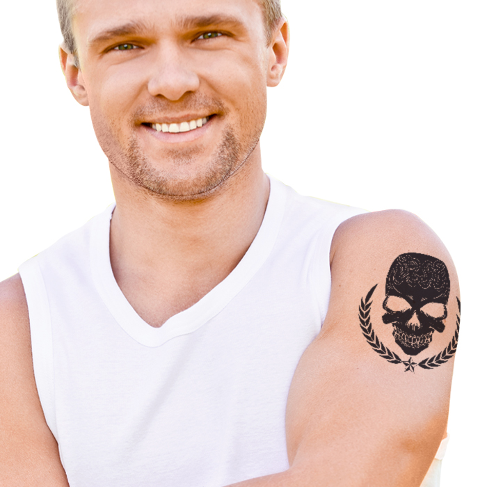 Large Tribal Skull Temporary Tattoo - IndustryPrint Multi Store