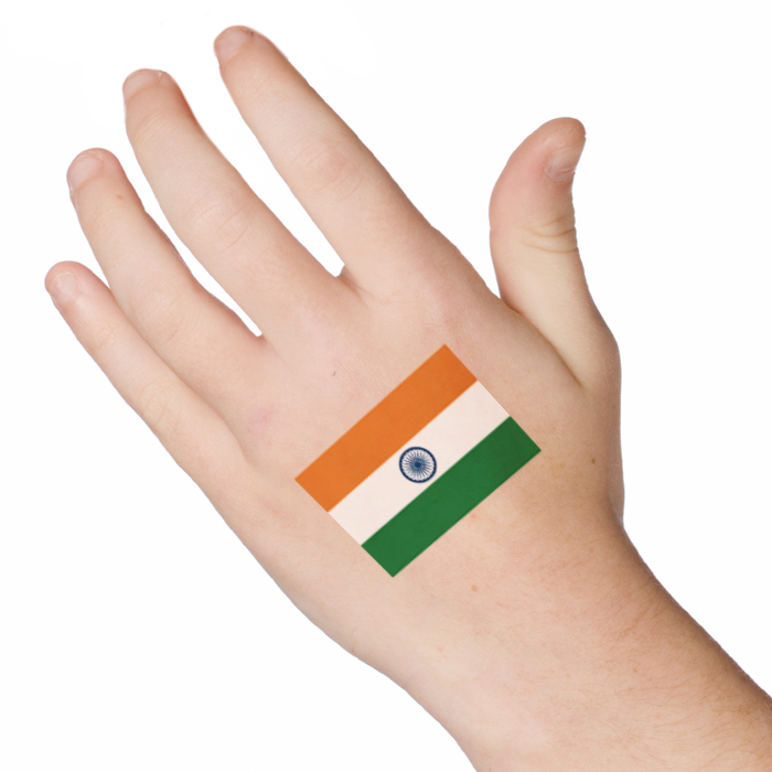Flag of India Temporary Tattoo - IndustryPrint Multi Store