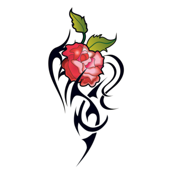 Red Tribal Roses Temporary Tattoos - IndustryPrint Multi Store