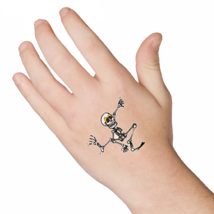 Glow in the Dark Dancing Skeleton Temporary Tattoo - IndustryPrint ...