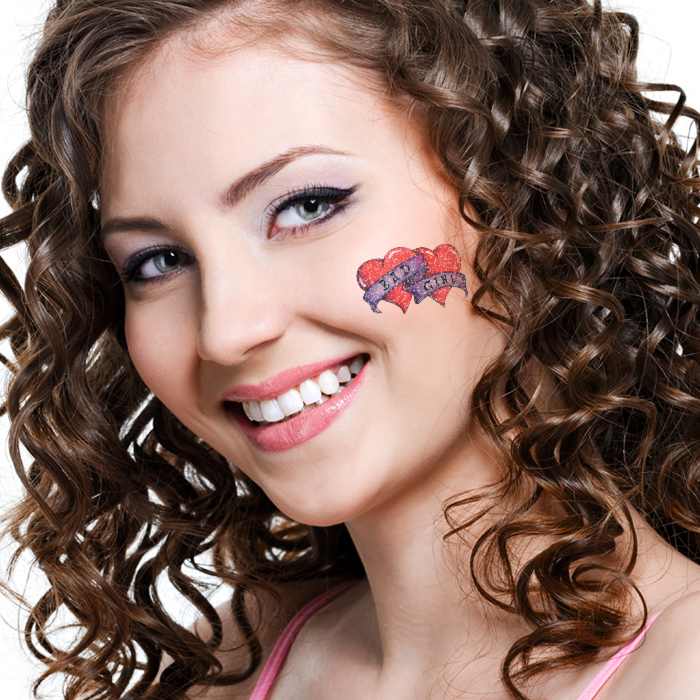 Glitter Bad Girl Hearts Temporary Tattoo - IndustryPrint Multi Store