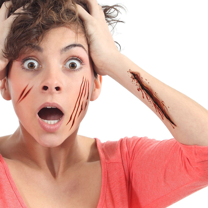 Gory Slashes & Scars Temporary Tattoo - IndustryPrint Multi Store