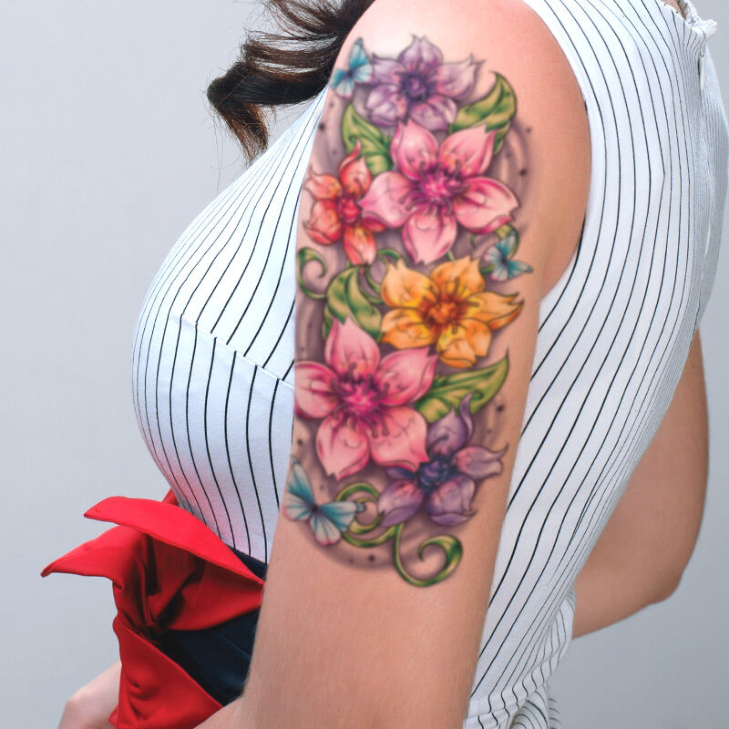 Floral Sleeve Accessory Costume Tattoo - IndustryPrint Multi Store